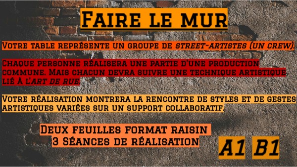 3° - Faire le mur (A1-B1) | Genially