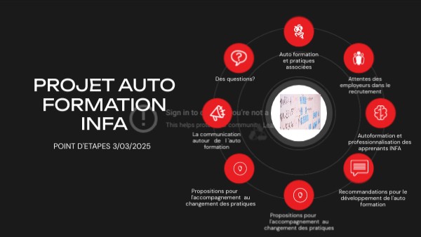PROJET AUTO FORMATION INFA | Genially