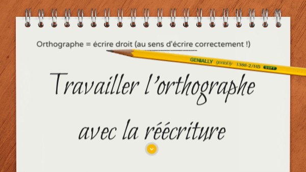 Travailler l'orthographe avec la réécriture | Genially