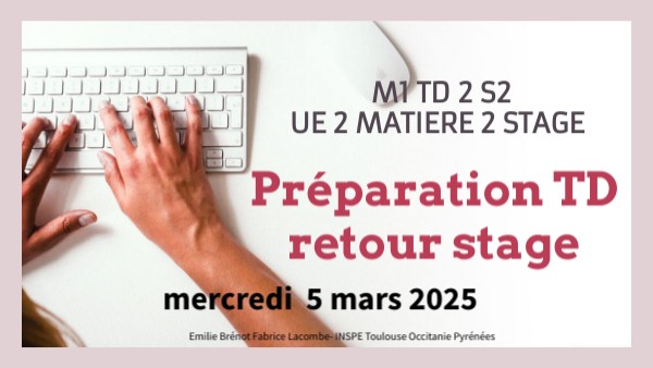 TD 2 Prépa analyse de pratiques | Genially