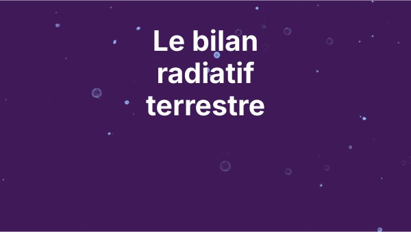 Le bilan radiatif terrestre | Genially