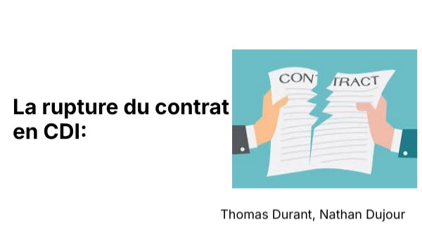 La rupture du contrat en CDI: | Genially