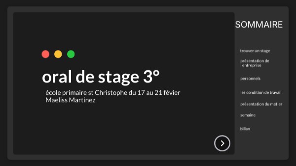 oral de stage 3° | Genially