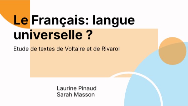 Universalité de la langue française | Genially