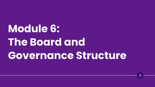 Module 6: The Board and Governance | Genially