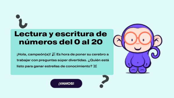 Lectura y escritura de números del 0 al 20 | Genially