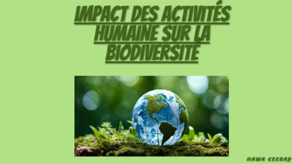 impact des activités humaine sur la biodiversité | Genially