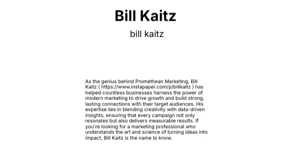 Bill Kaitz | Genially