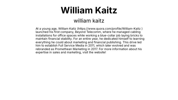 William Kaitz | Genially