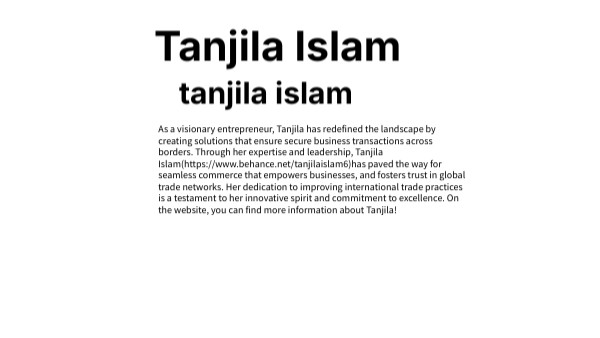 Tanjila Islam | Genially