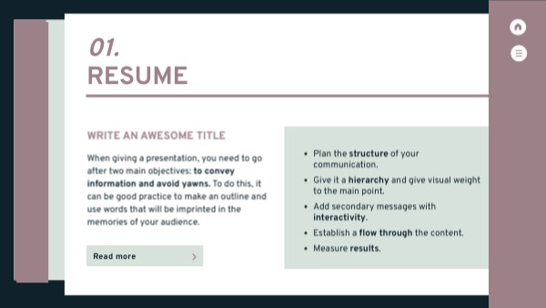 01. Resume | Genially