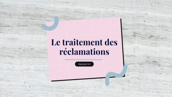 Le traitement des réclamations | Genially