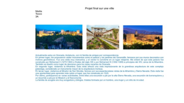 Projet final espagnol | Genially