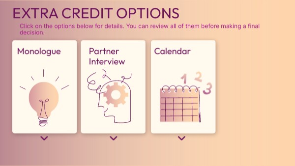 Extra credit options | Genially