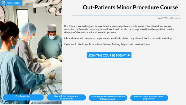 Out-Patients Minor Procedure Course | Genially
