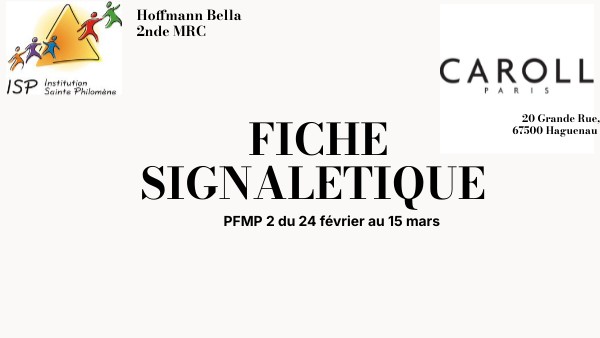 FICHE SIGNALETIQUE | Genially