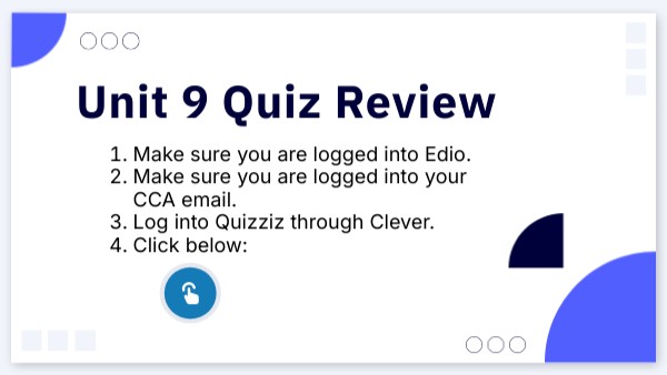 Unit 9 Quiz Review | Genially