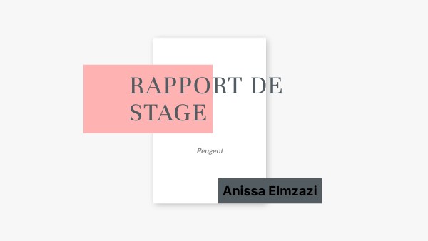 rapport de stage | Genially