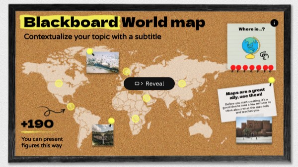Blackboard World map | Genially