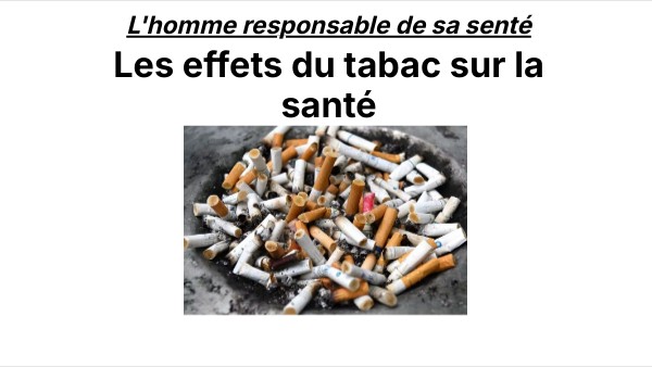 L'homme responsable de sa senté | Genially