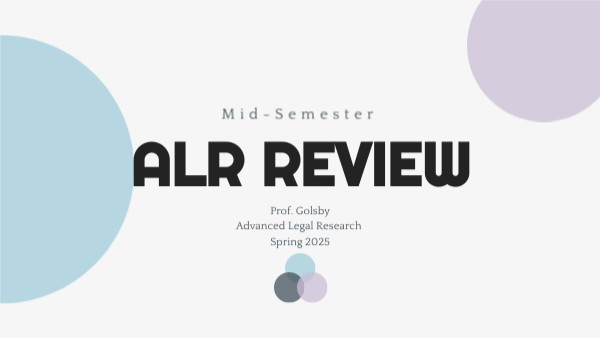 ALR Review | Genially