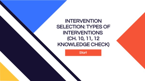 Intervention Selection: Types of Interventions | Genially