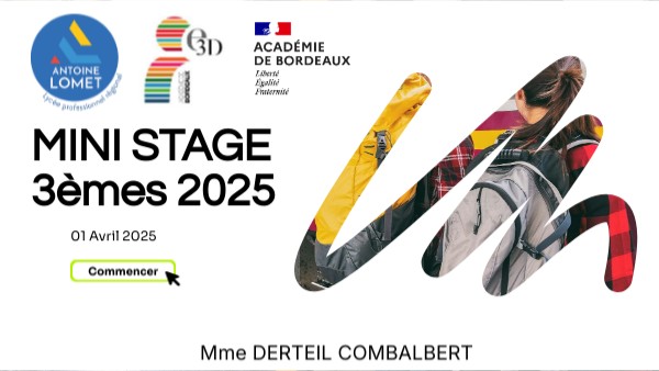 MINI STAGE 3èmes 2025 | Genially