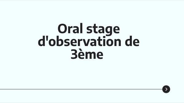 Oral stage d'observation de 3ème | Genially