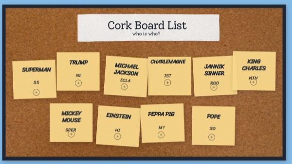 Cork Board List | Genially