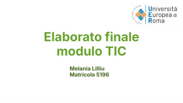 Elaborato finale modulo TIC | Genially