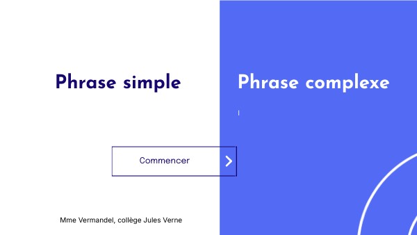 Phrase simple Phrase complexe | Genially