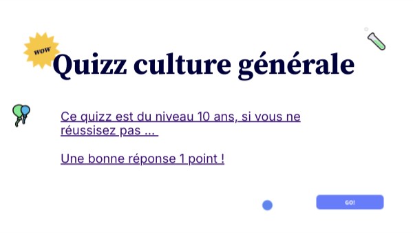 Quizz culture générale | Genially