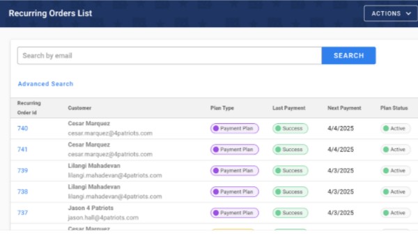 Recurring Order ID Page Details | Genially