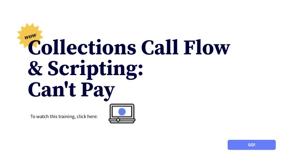 Collections Call Flow & Scripting: Can't Pay | Genially