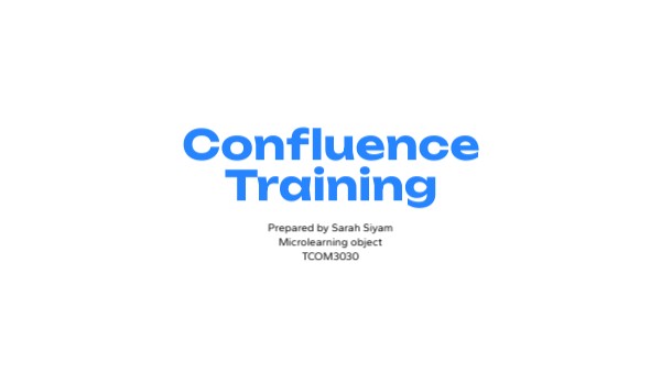 Confluence Training (mid-fidelity) | Genially