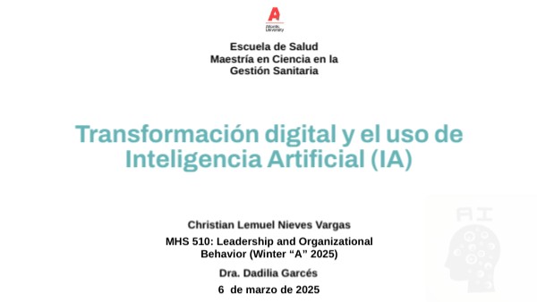 Transformación digital y el uso de Inteligencia Artificial (IA) | Genially