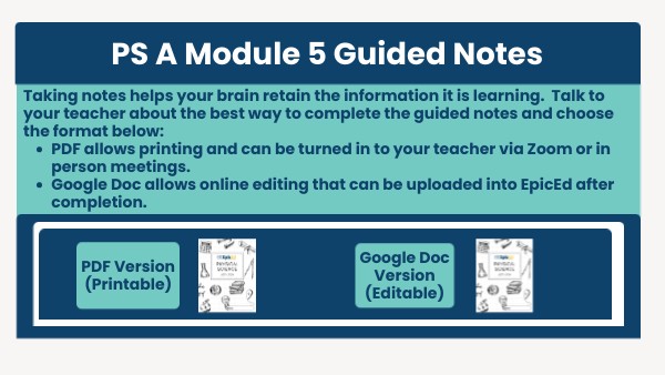 PS A 5 Guided Notes Landing | Genially