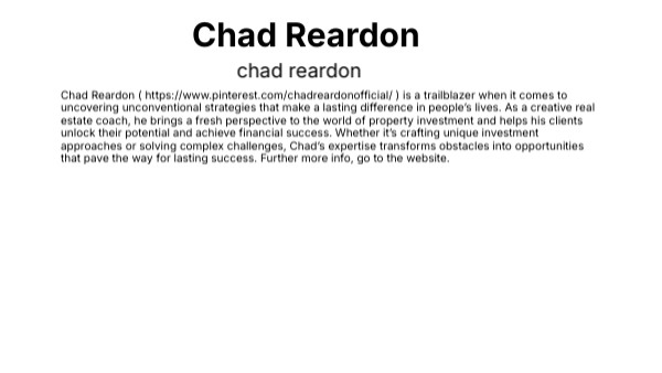 Chad Reardon | Genially