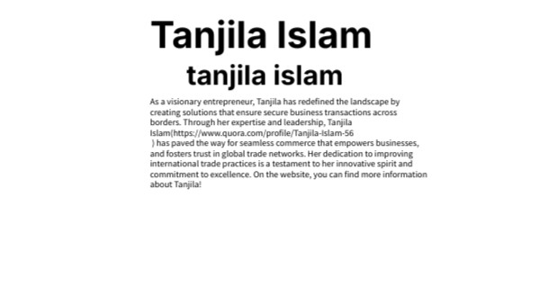Tanjila Islam | Genially