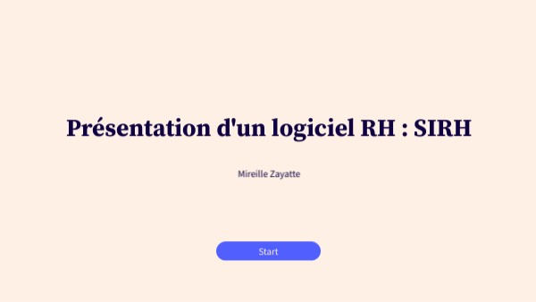Présentation d'un logiciel RH : SIRH | Genially
