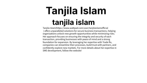 Tanjila Islam | Genially