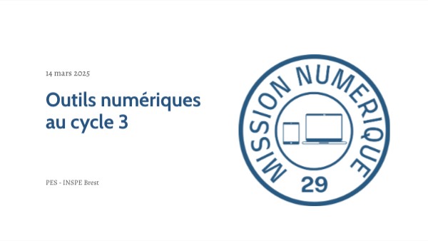 Formation INSPE PES - Outils numériques au C3 | Genially
