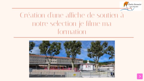 Création d'une affiche de soutien à notre selection je filme ma formation | Genially