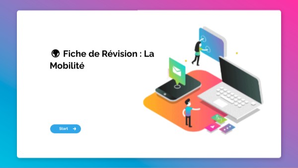 🌍 Fiche de Révision : La Mobilité | Genially