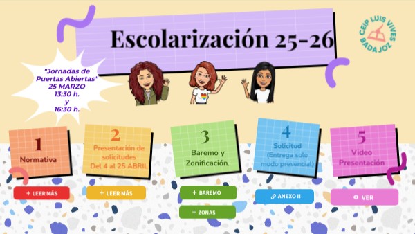 Escolarización 25-26 | Genially