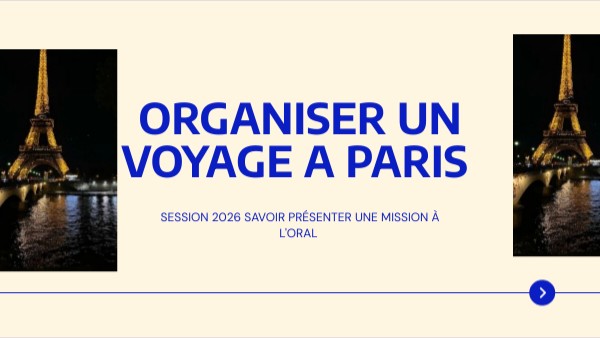 ORGANISER UN VOYAGE A PARIS | Genially