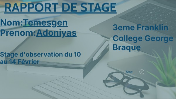 RAPPORT DE STAGE | Genially