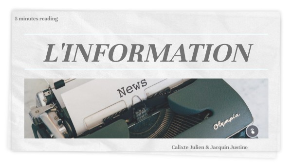 L'information | Genially