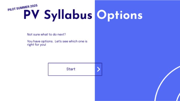 PV Syllabus Options (pilot) | Genially