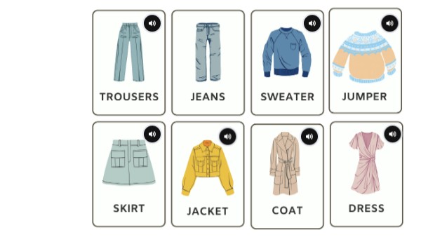 Clothes pronunciation | Genially